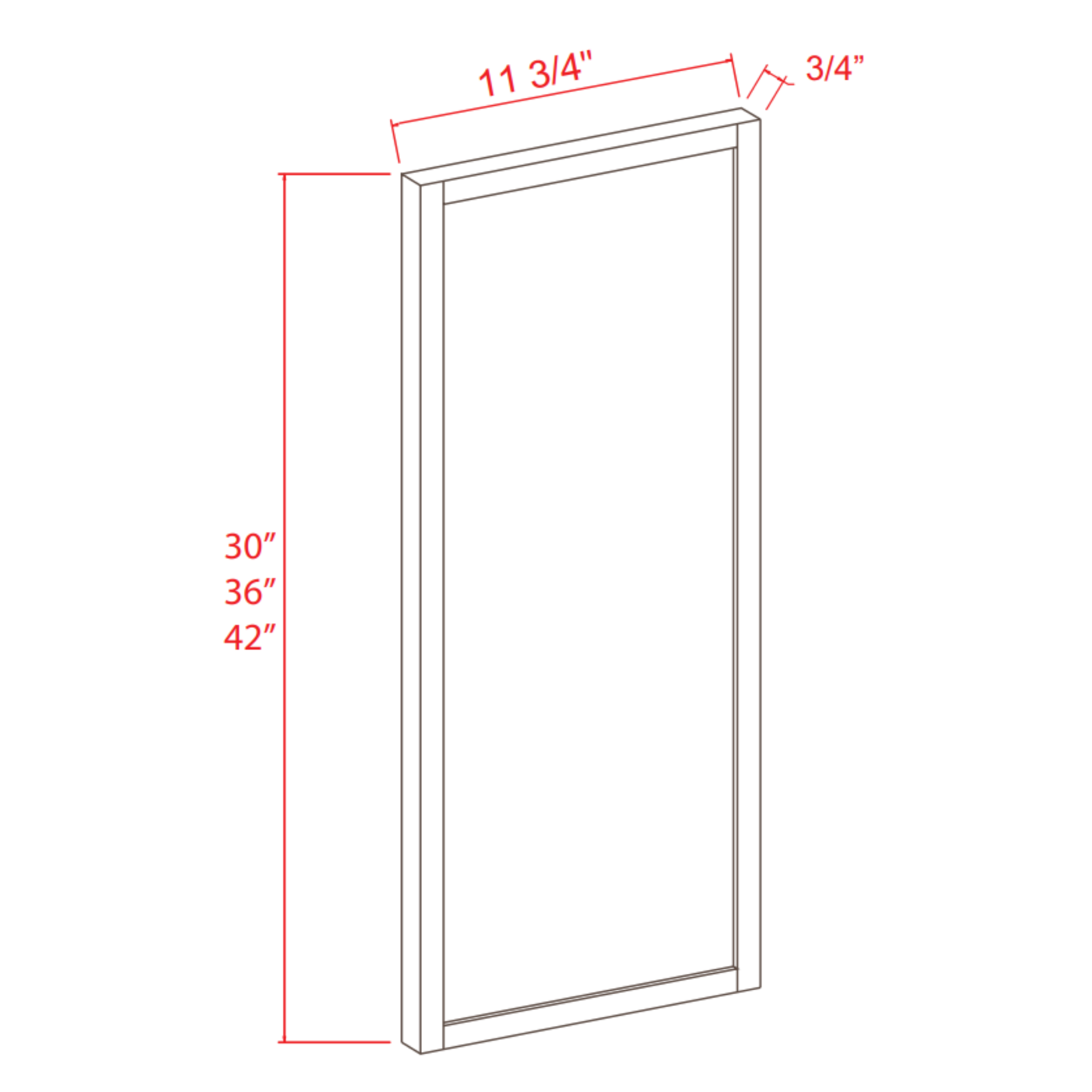 Slim Shaker White Dove Wall Decorative Door Panel - 11 1/2"W x 29"H Pr